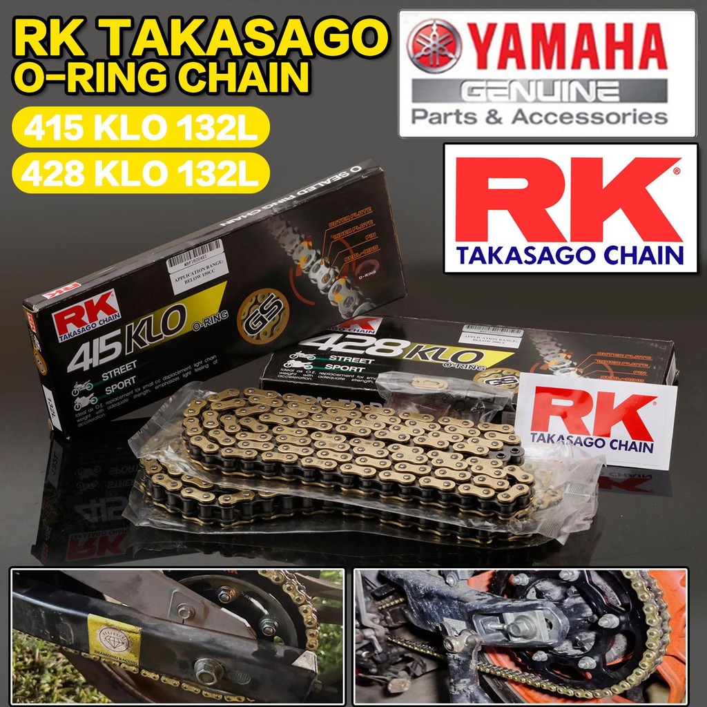 Rk Racing Chain 415/428 KLO-132L O-Ring Oil Seal Golden Chains ...