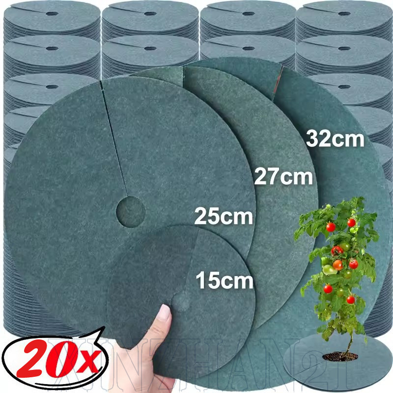 Non-Woven Tree Mulch Ring - Felt Weed Control Mat - Flower Weeding ...
