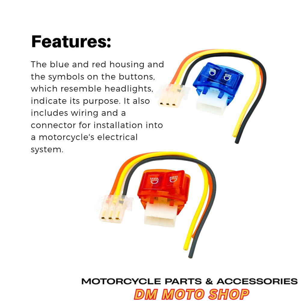 Universal 3-Pin Motorcycle Headlight Switch – Hi/Lo Beam Control ...