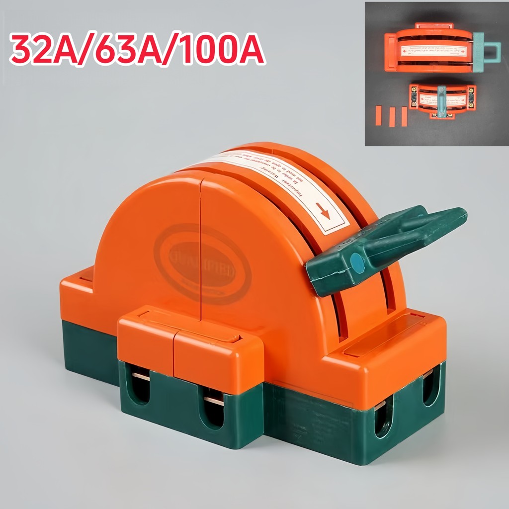 32A 63A 100A Disconnect Knife Switch 220V 2 Pole Double Throw Zinc DPDT ...