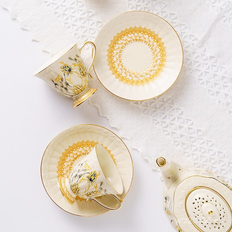 Vintage French Ceramic Palace Style Coffee Cup Saucer Teapot Afternoon ...