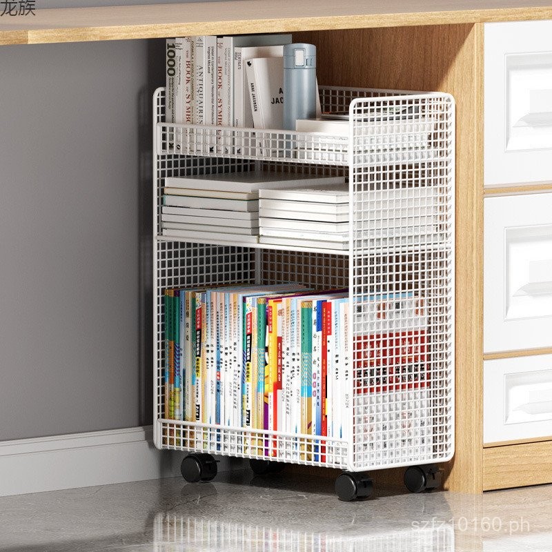 Office Desk Small Trolley with Wheels Under Desk File Storage Rack Book ...