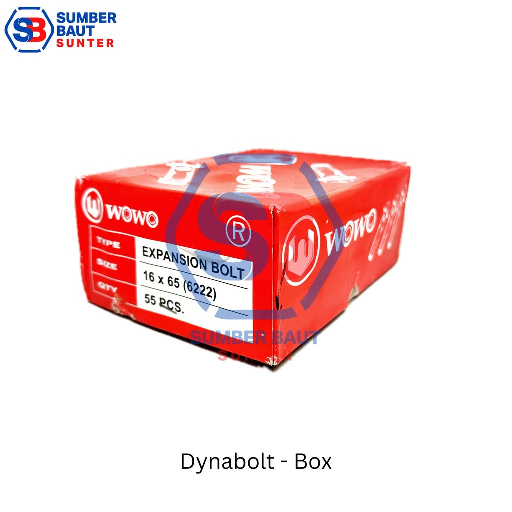 Dynabolt M16x65 Concrete Bolts 6222 - 1 box contains 55 pcs Wowo ...
