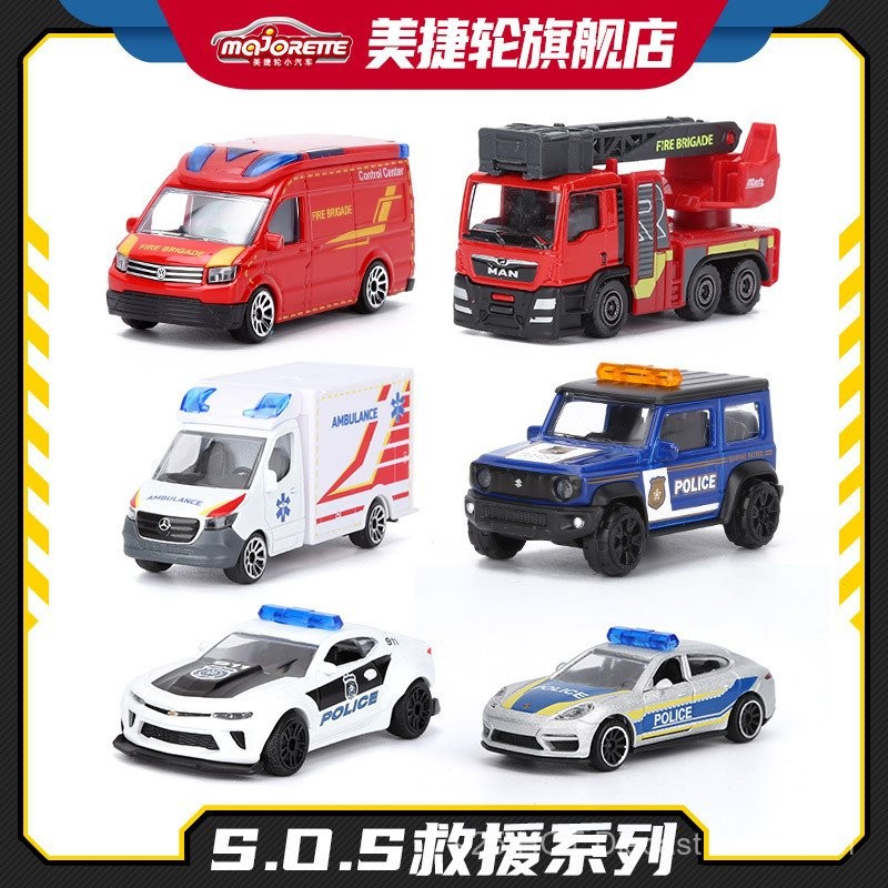 Majorette Bmx majorette Alloy Car Imitation Real Police Car Fire Truck ...