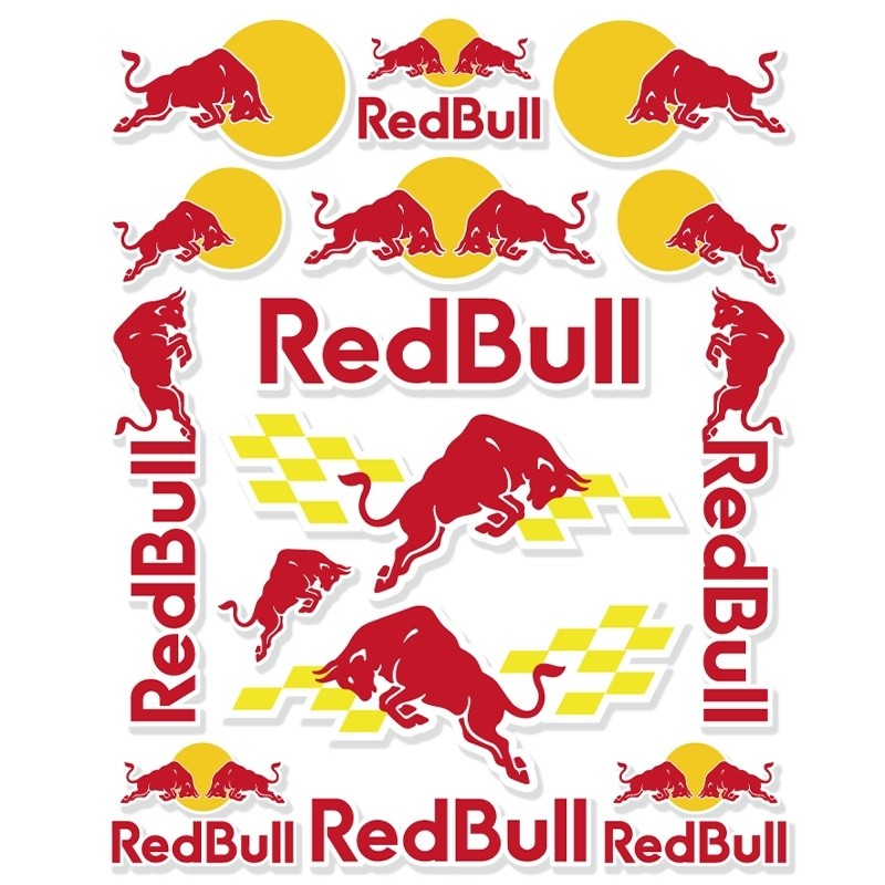 Red Bull Sticker Car Sticker Motorcycle Modification Sponsor Reflective ...