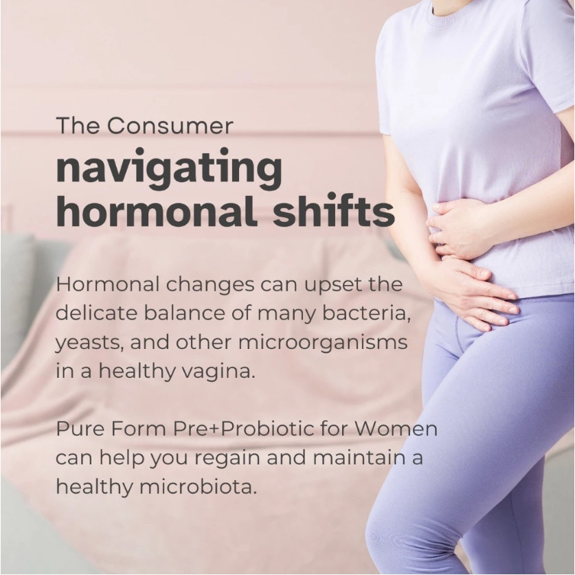 Combo Pure Form Pre + Probiotic for Women 50 Billion CFU Vaginal ...