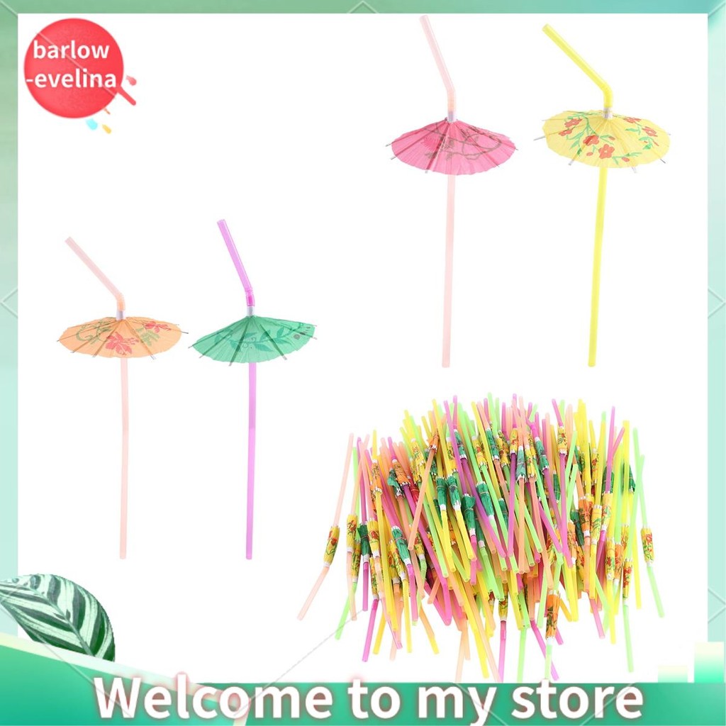150 Pcs Umbrella Straws Colourful Disposable Bendable Drinking Straws ...