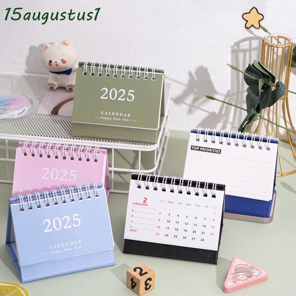 AUGUSTUS 2024-2025 Calendar, Creative 18-Month Mini Desk Calendar, Time ...