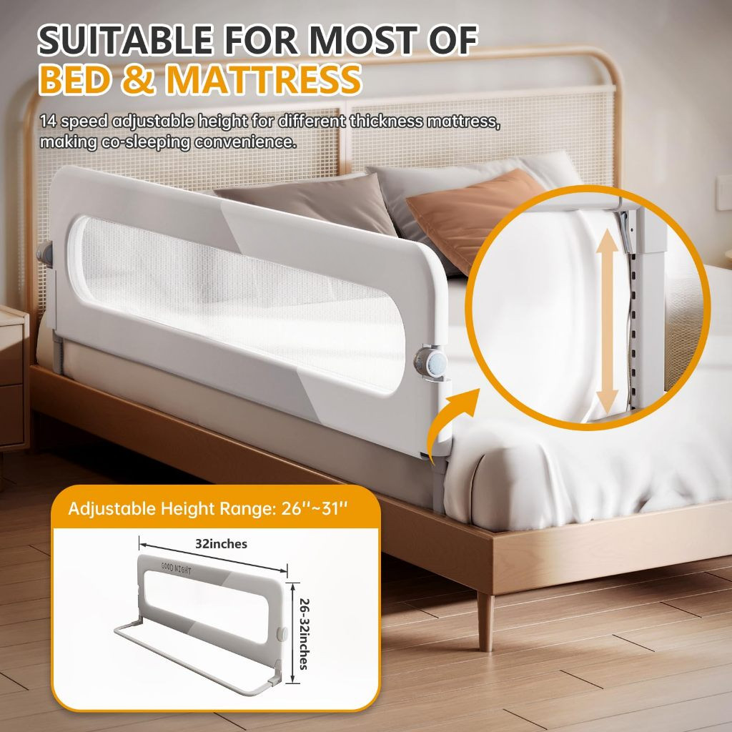 【Local store】 Bed Fence for Baby Anti-fall Baby Bed Rails Bed Guard ...