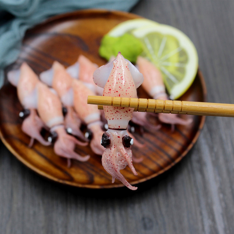 Artificial Mini Squid Model Fake PVC Seafood Baby Squids Restaurant ...