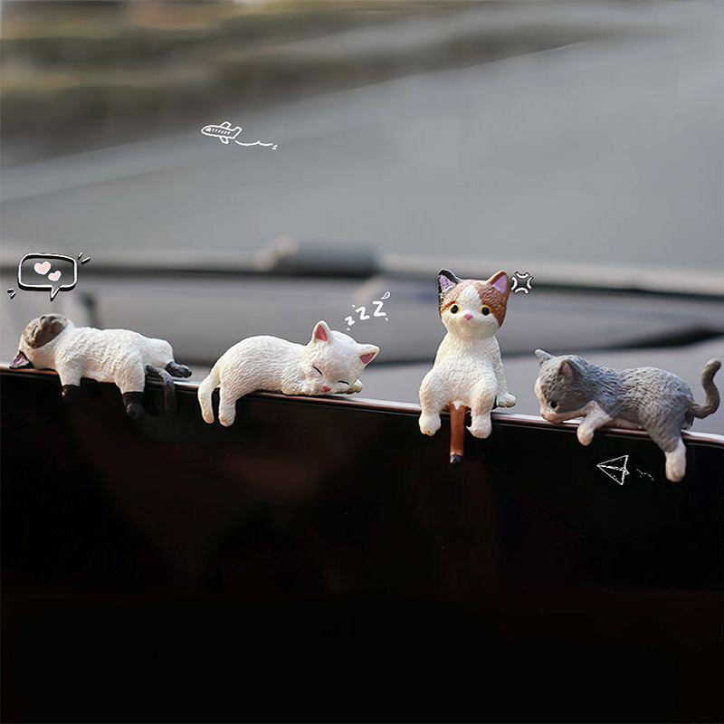 Cute Animal Cats Computer Tv Monitor Car Ornaments Mini Cartoon Desk ...