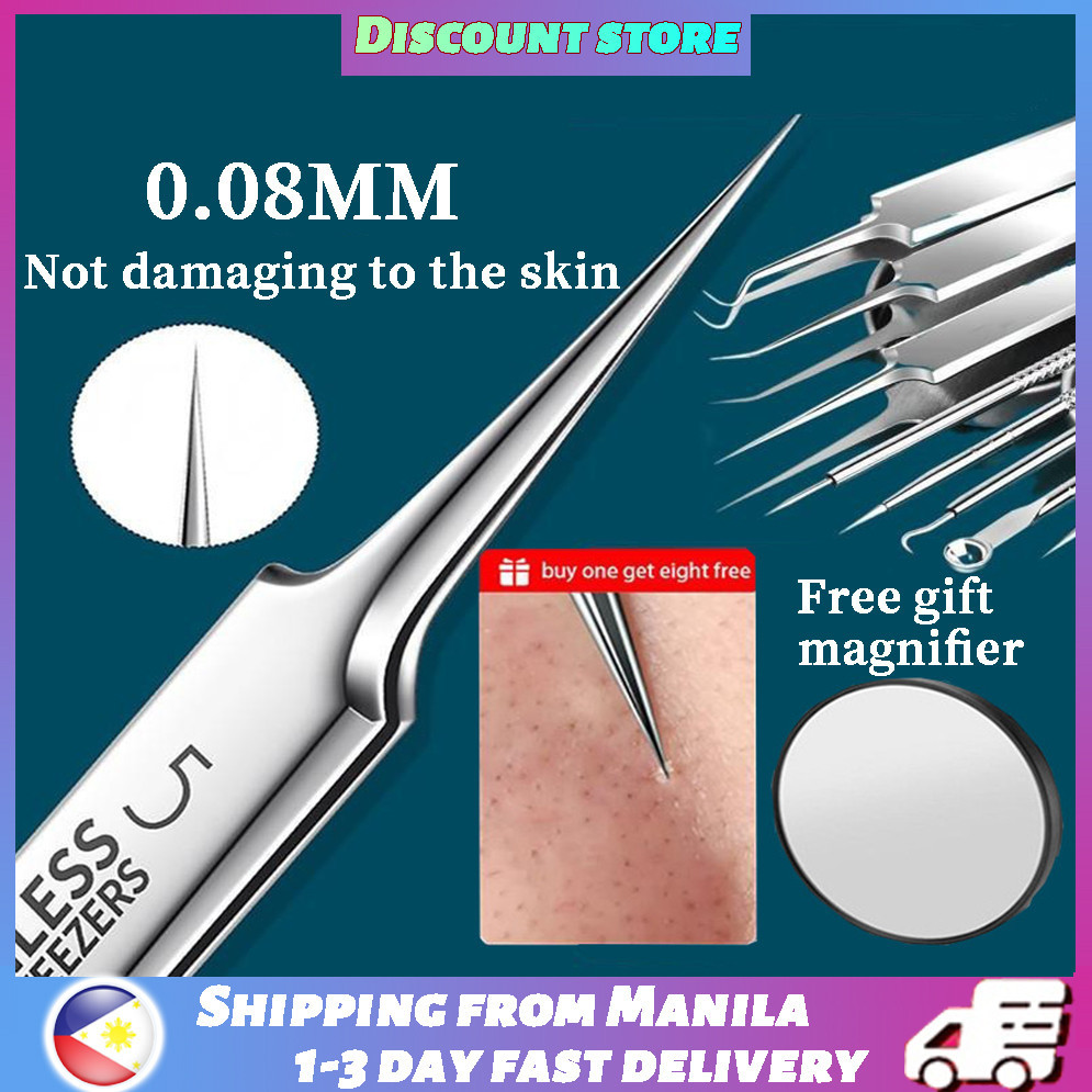 Stainless Steel tweezer Facial And Makeup Tools black heads remover ...