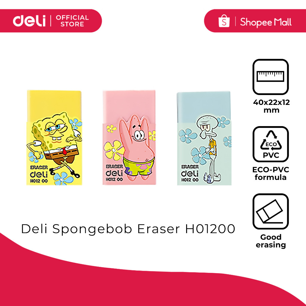 Deli H01200 Spongebob Eraser | Shopee Philippines