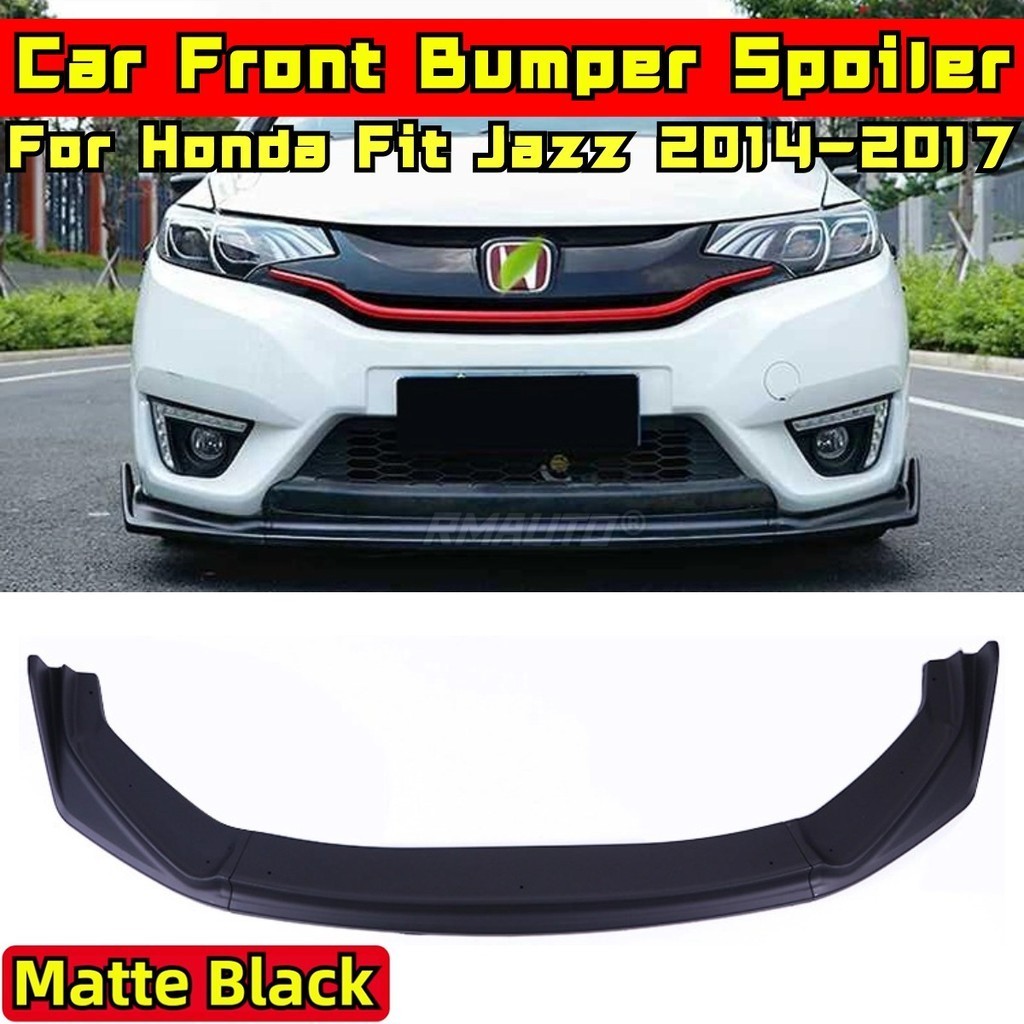 Fit Jazz Front Bumper Splitter Matte Black Sport Style Front Bumper Lip ...