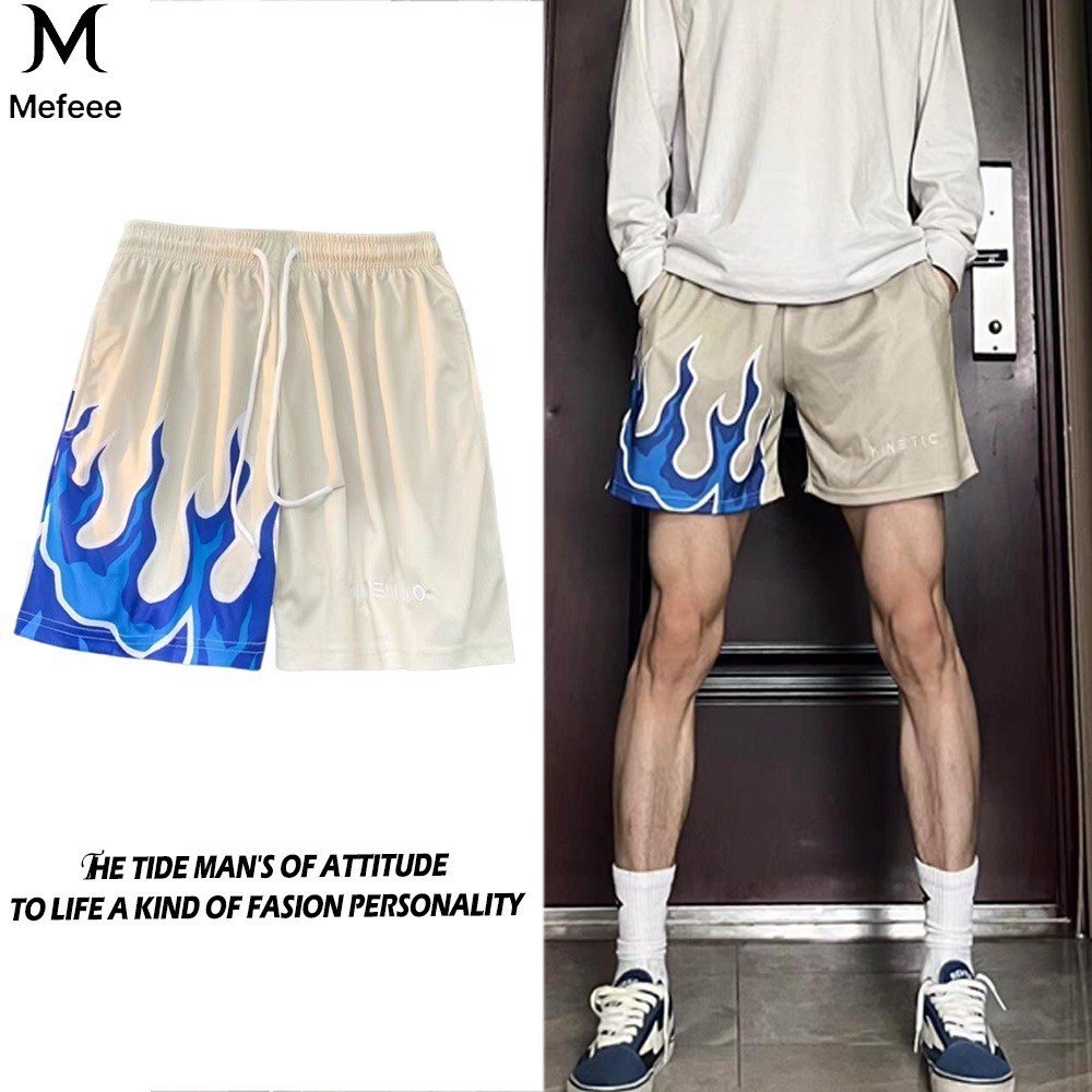 MEFEEE Men's Mesh Shorts with Cycling American Fashion Trendy ...