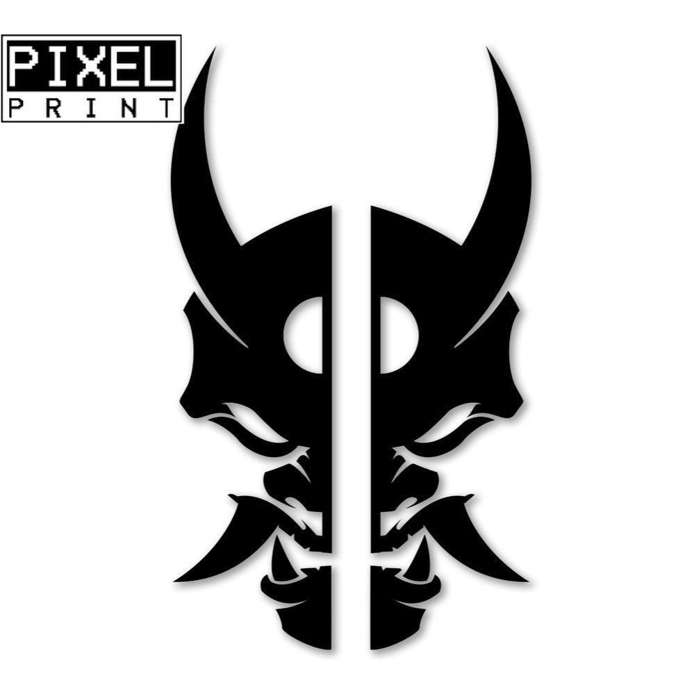 Oni Samurai Demon Mask Japanese JDM Stickers for Motorcycle Vinyl ...