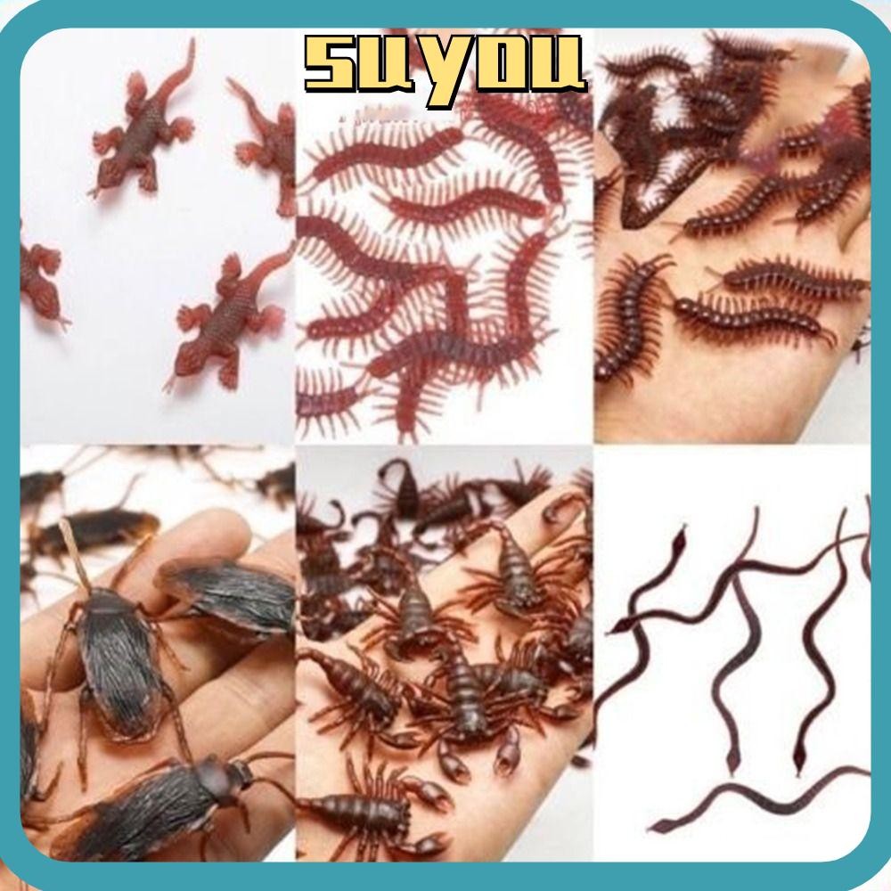SUYO 20Pcs Simulation Cockroach, Rubber Scorpion PVC Fake Cockroach ...