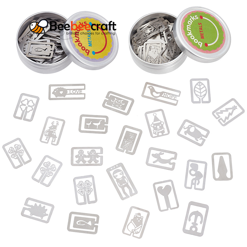 1Bag 2 Boxes Book Darts Thin Stainless Steel Mini Bookmarks 100 Pieces ...