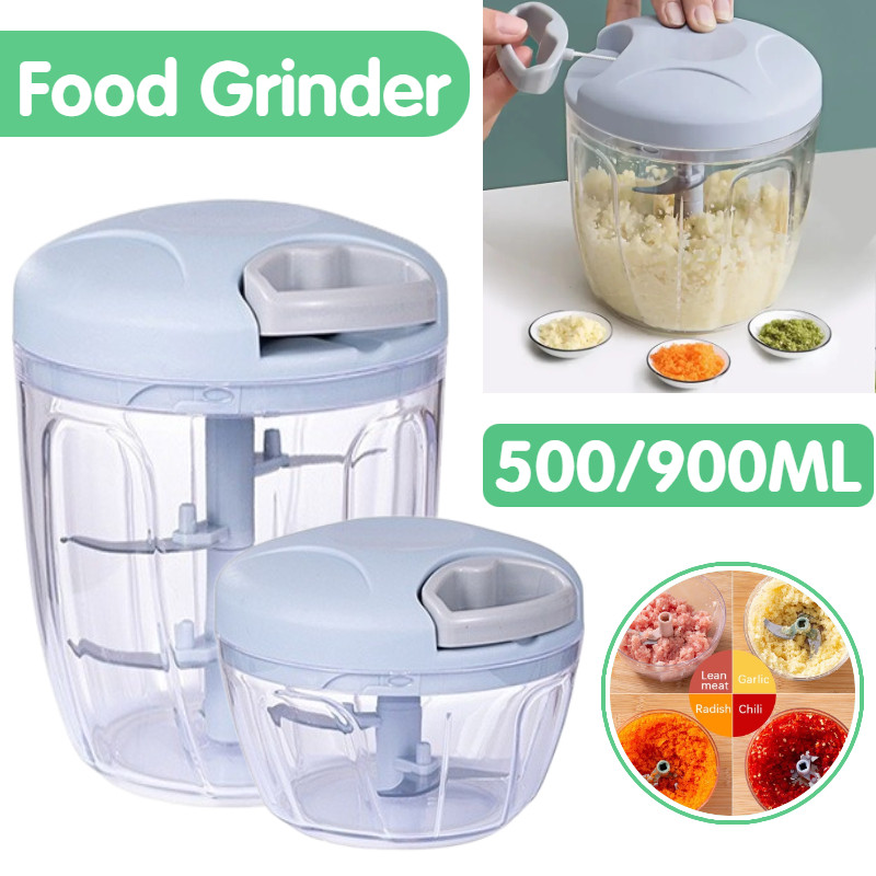 500/900ML Manual Food Grinder Portable Rope Food Processor Meat Onion ...