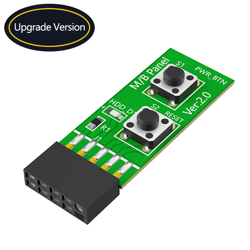 2x5-Pin to Reset Button + Power ON/OFF Button Switch Board Adapter with ...