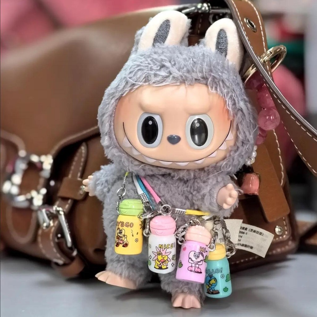 Labubu Water Bottle Spring Wild Home Vinyl Doll Accessories 17cm ...