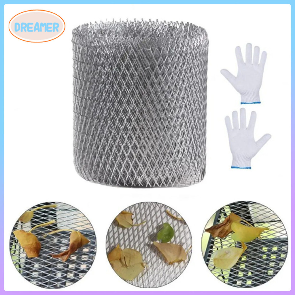 6M/19.6Feet Long Aluminum Gutter Guard Anti-Leaf Mesh Guards Rust-proof ...
