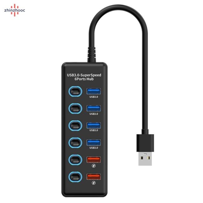 vip 6 Port USB 3.0 Hub Compatible For Mac OS Windows11/10/8 4 USB 3.0 ...