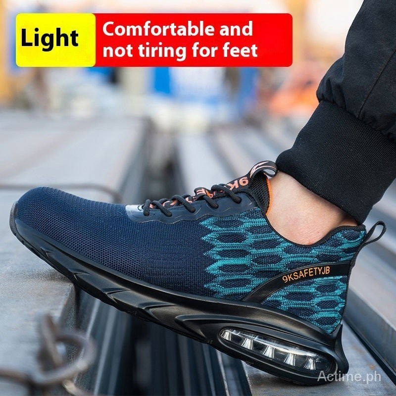 Summer Ultra-Light Safety Shoes Work Shoes Men Women Flying Woven ...
