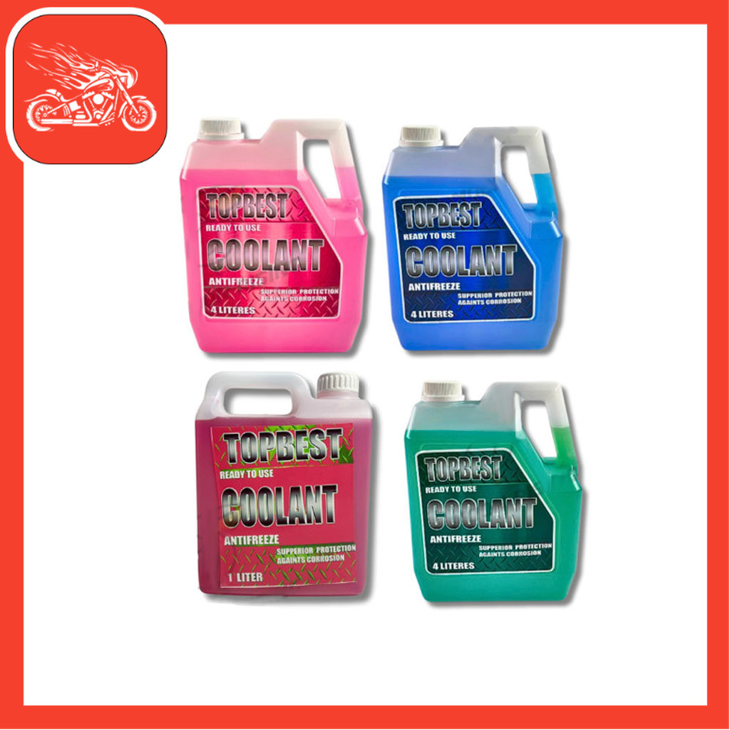MOTORCYCLE CARE TOPBEST COOLANT ANTIFREEZE 4 LITERS 1 LITER FOR ...