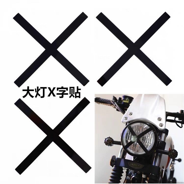 Motorcycle Decorative Stickers Retro Car Modified X-Shaped Headlight ...