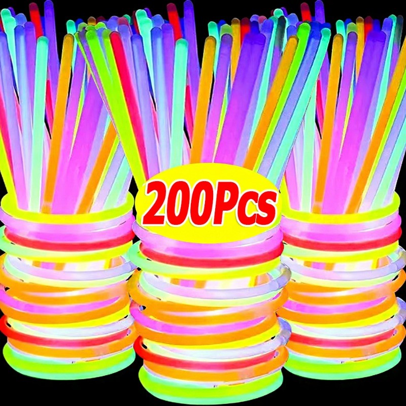 Multi-color Bendable Fluorescent Sticks / Glow in The Dark Light Up ...