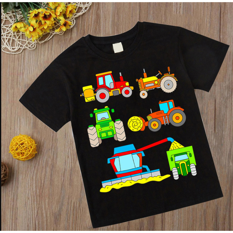 Cute Excavators Firetrucks Fire Engines Tshirts Kids Clothes Children ...
