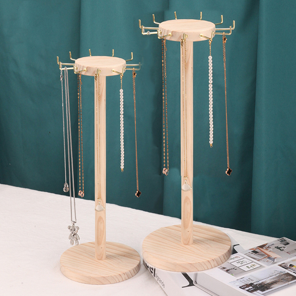 Wooden Jewelry Stand Necklace Stand Bracelet Stand Round Jewelry Stand ...