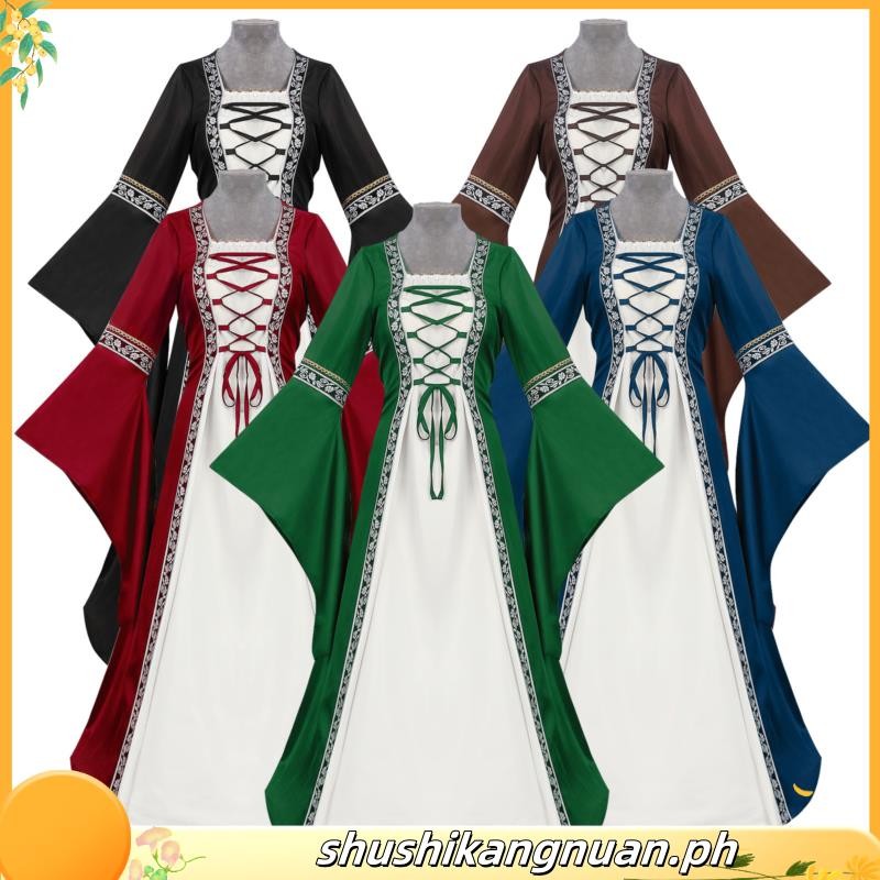 New Women Costume Medieval Maiden Fancy Cosplay Over Dress Victorian ...