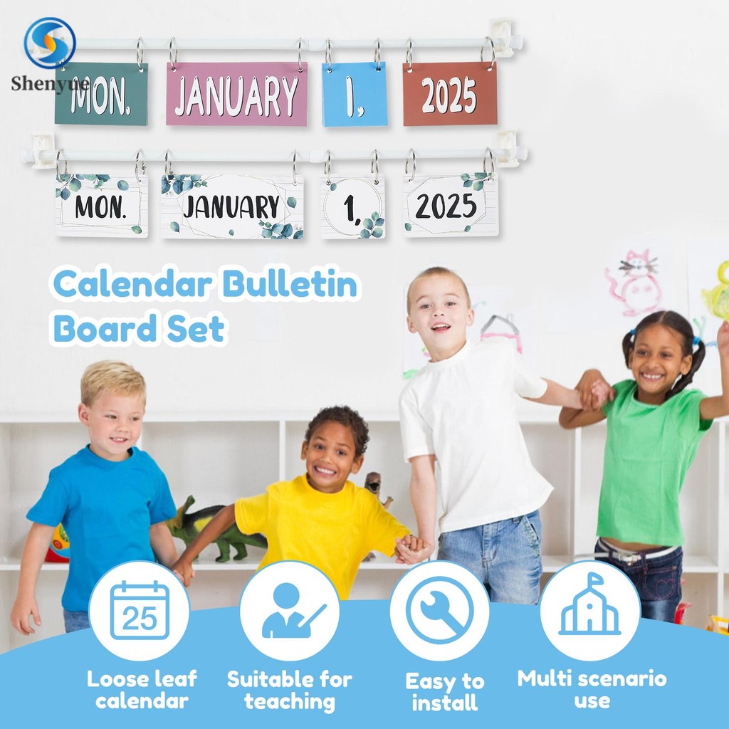 Flip Calendar with Adjustable Holder Colorful Calendar Bulletin Board ...