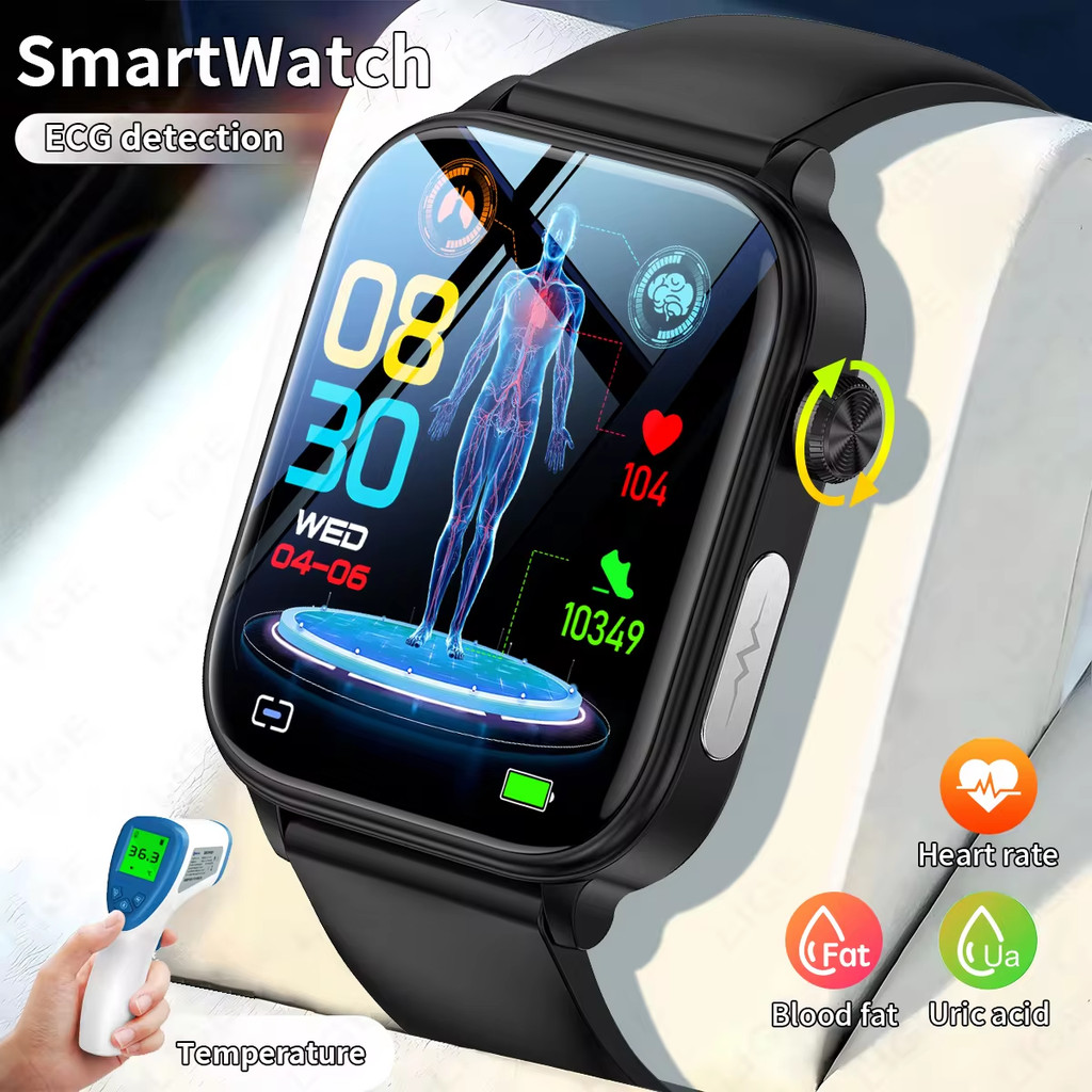 New Medical Grade ECG Smart Watch For Men Uric Acid SOS First Aid ...