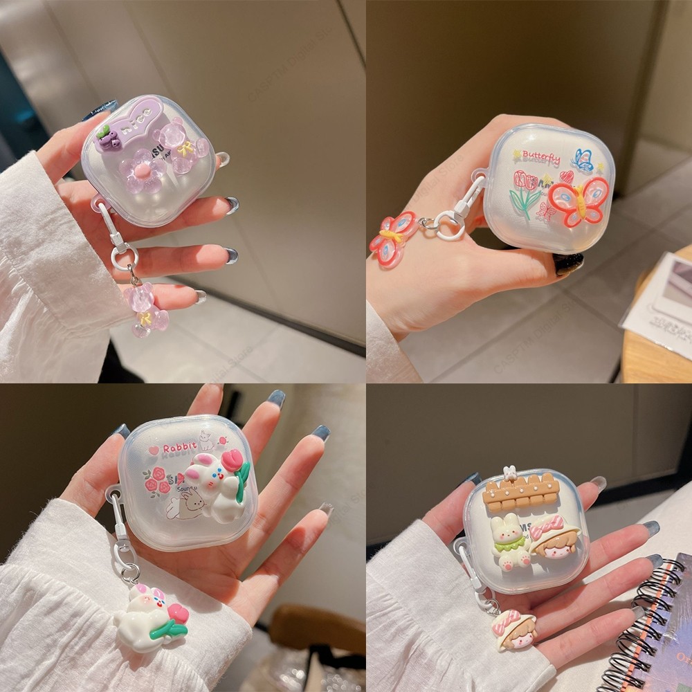 Cute Cartoon Clear Earbuds Cover For Samsung Galaxy Buds 2 Pro Buds FE ...