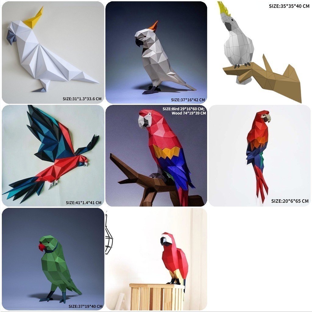 Yoyo Z1 Creative Paper Model Parrot Model Handmade DIY Animal Model ...