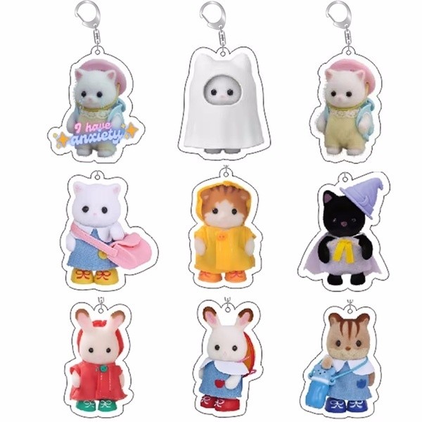 Steve Y2k Cartoon Cat Rabbit Bear Key Chain Keychains Ring for ...