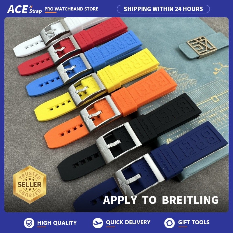 Apply To Breitling 22mm 24mm Rubber Watch Strap For Avenger Bandit ...