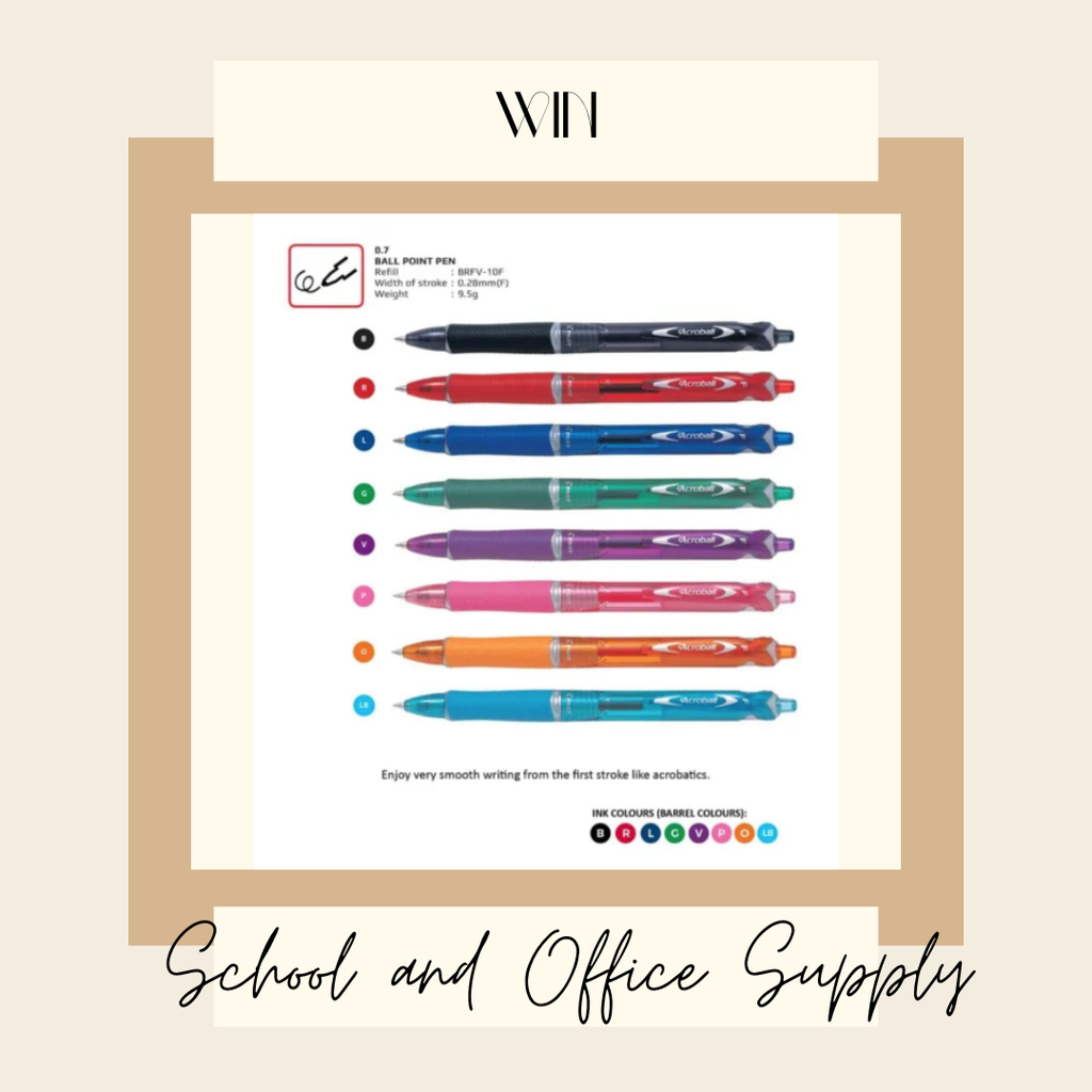 Pilot Acroball Colored Ballpen retractable BPAB-15F 10PCS | Shopee ...