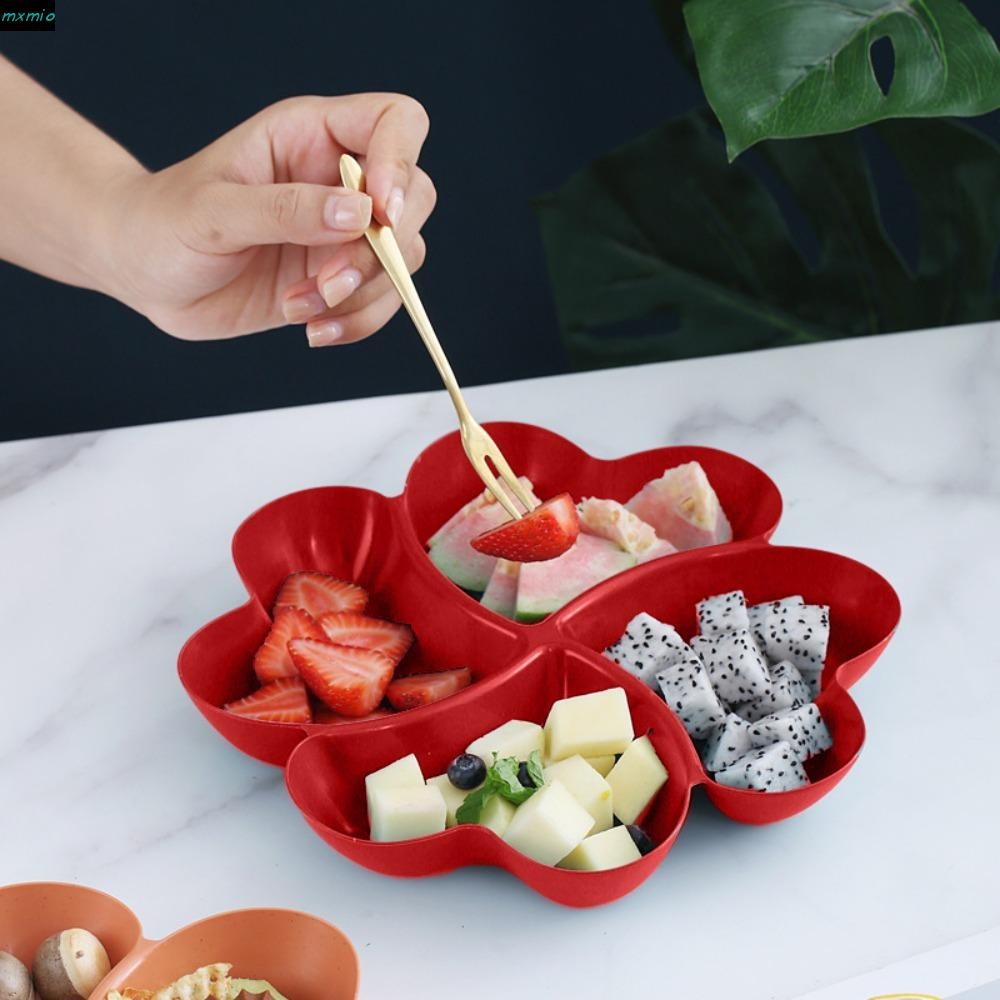 MXMIO Appetizer Serving Platter, 4-Compartment Four Leaf Clover Shape ...