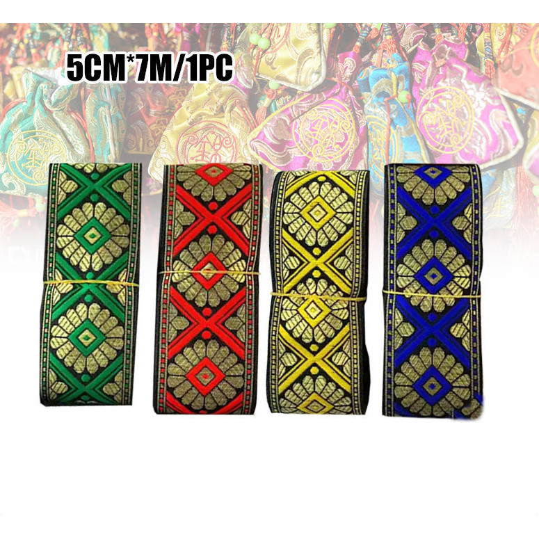 1Pcs Lei Ethnic Trimmings Embroidery National Lei Fabric Webbing ...