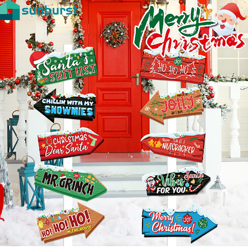10Pcs Christmas Direction Sign Decoration - DIY Xmas Tree Hanging ...