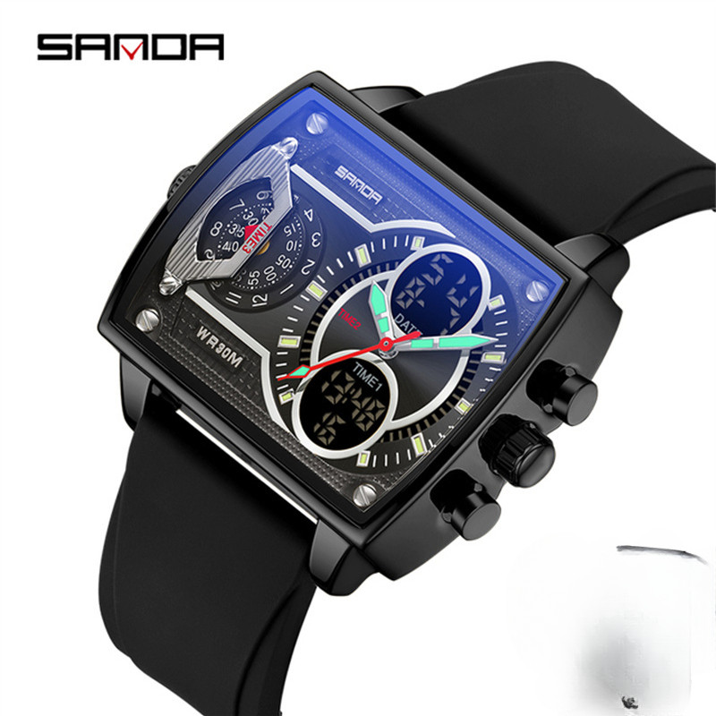 SANDA 6032 Digital Watch Men Military Army Sport Chronograph Quartz ...