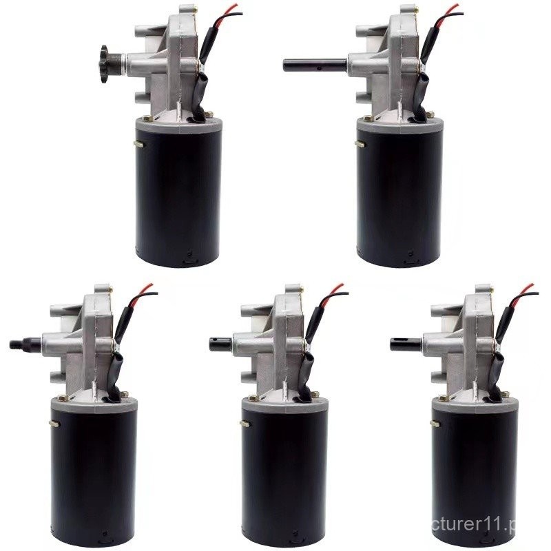 Permanent Magnet DC Motor12V80W Worm Gear Worm Reduction High-Power ...