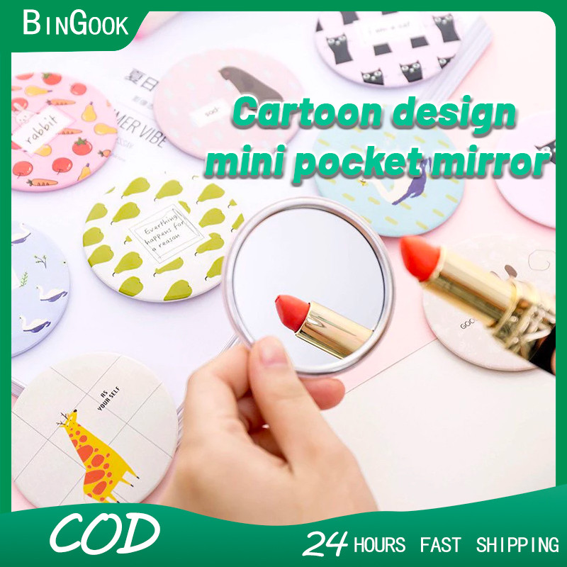 BinGook 5Pcs Mini Pocket Mirror random color Round Mirror Portable ...