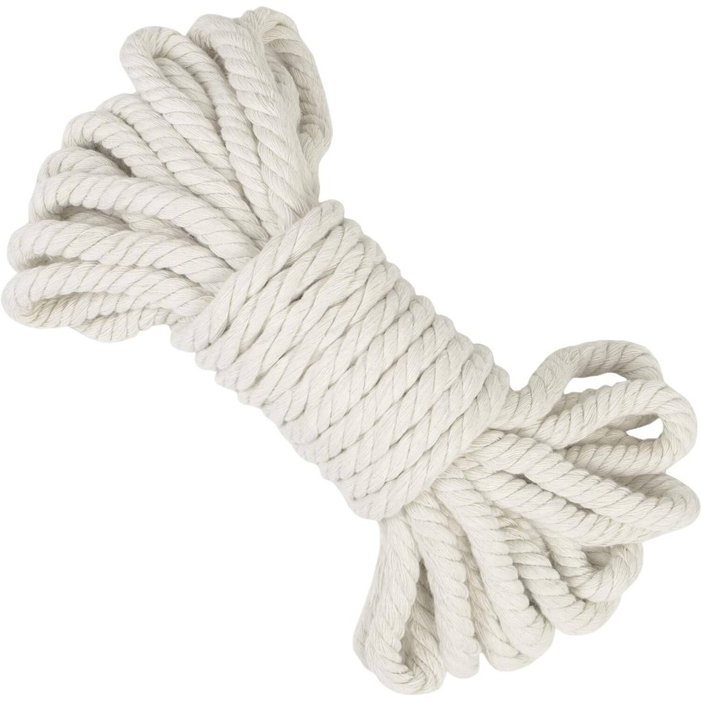 8mm/10mm Macrame Cord Thick Macrame Rope Soft Cotton Rope, Natural ...