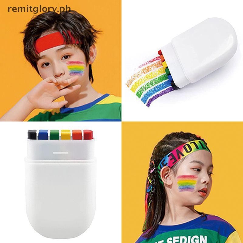 remitglory 6 Colors Rainbow Face Body Painting Stick Painting Cream ...