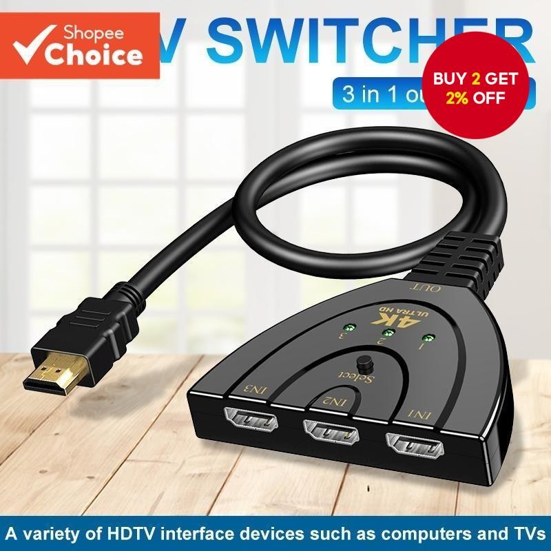 [Shopee Choice] HDMI Switch 4K 3 Port HDMI Splitter 3 in 1 Out HDMI ...